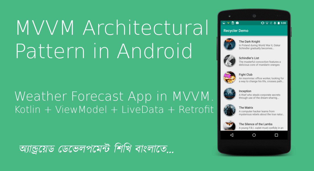 MVVM Architectural Pattern in Android - (Weather App: Kotlin ... MVVM Architectural Pattern in Android - (Weather App: Kotlin ...